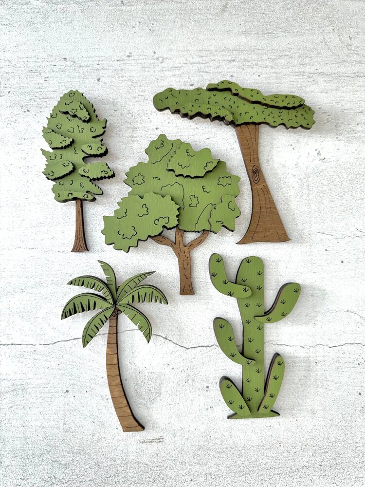 Дополнение к карте мира Woodpecker decor "Деревья" - украшение на стену