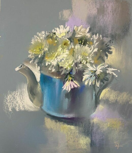 ART-Salon at Oktyabrskaya "Чайничек" 58х58 см; бумага, темпера, пастель; ручная работа