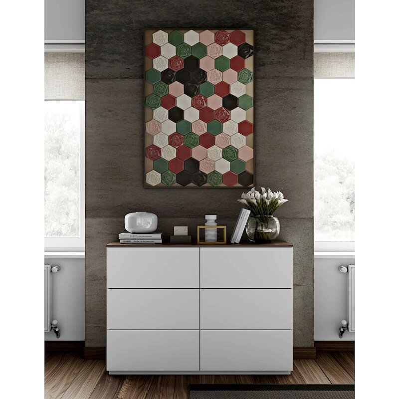 Комод МебельЛэнд24 Солт - 7 Орех Тьеполо 120x50x84 с 6 ящиками