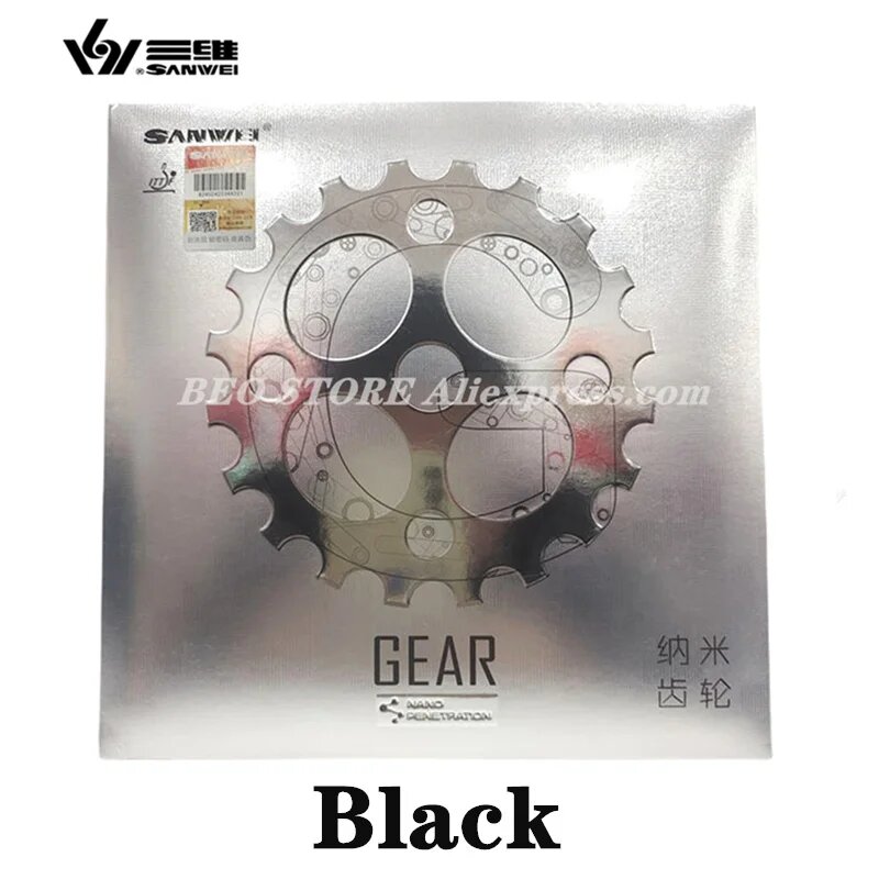 SANWEI GEAR Nano резина для настольного тенниса Черный, 1pcs Black