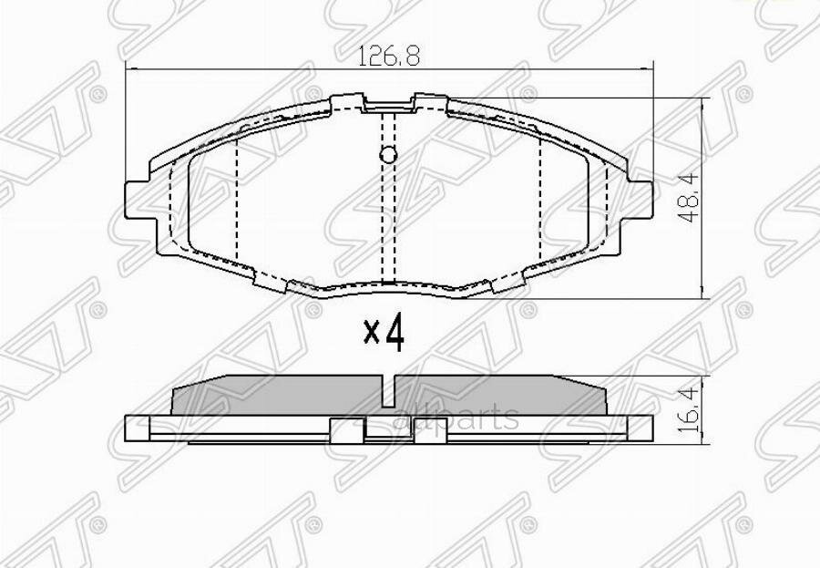 SAT ST-96273708 Колодки тормозные (Спереди) Chevrolet Lanos 05-09 / Matiz 05-10
