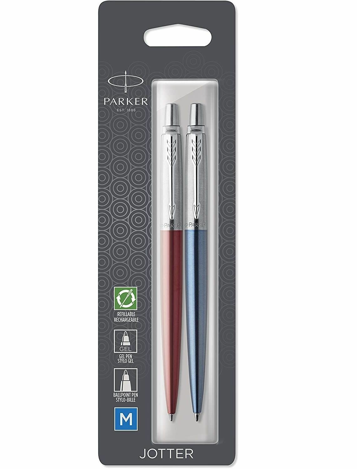 Набор подарочный Parker Jotter London - шар. ручка + гел. ручка Stainless Steel, M, блистер 2033154