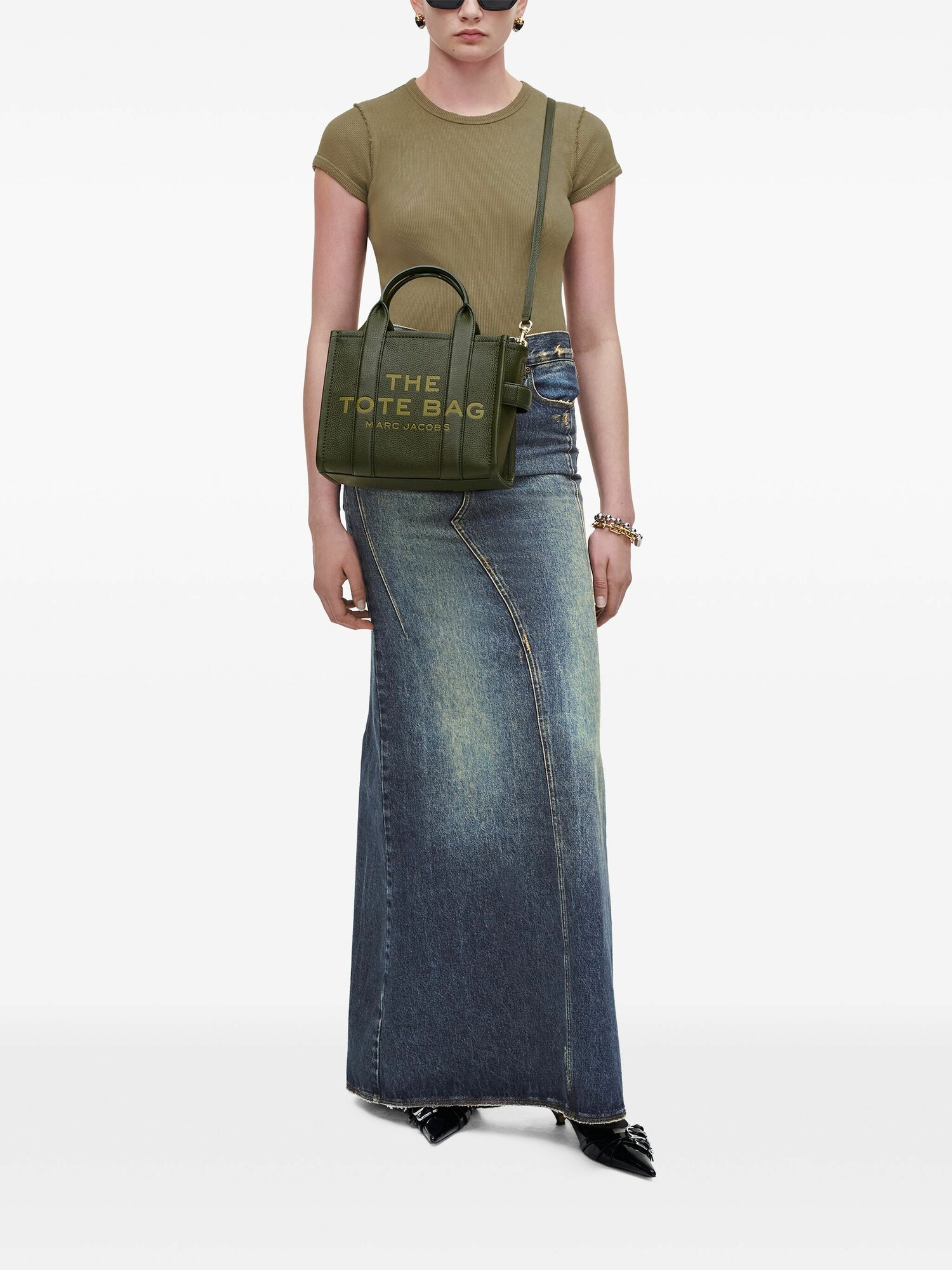 Сумка MARC JACOBS The Small Leather Tote, green — фото 1