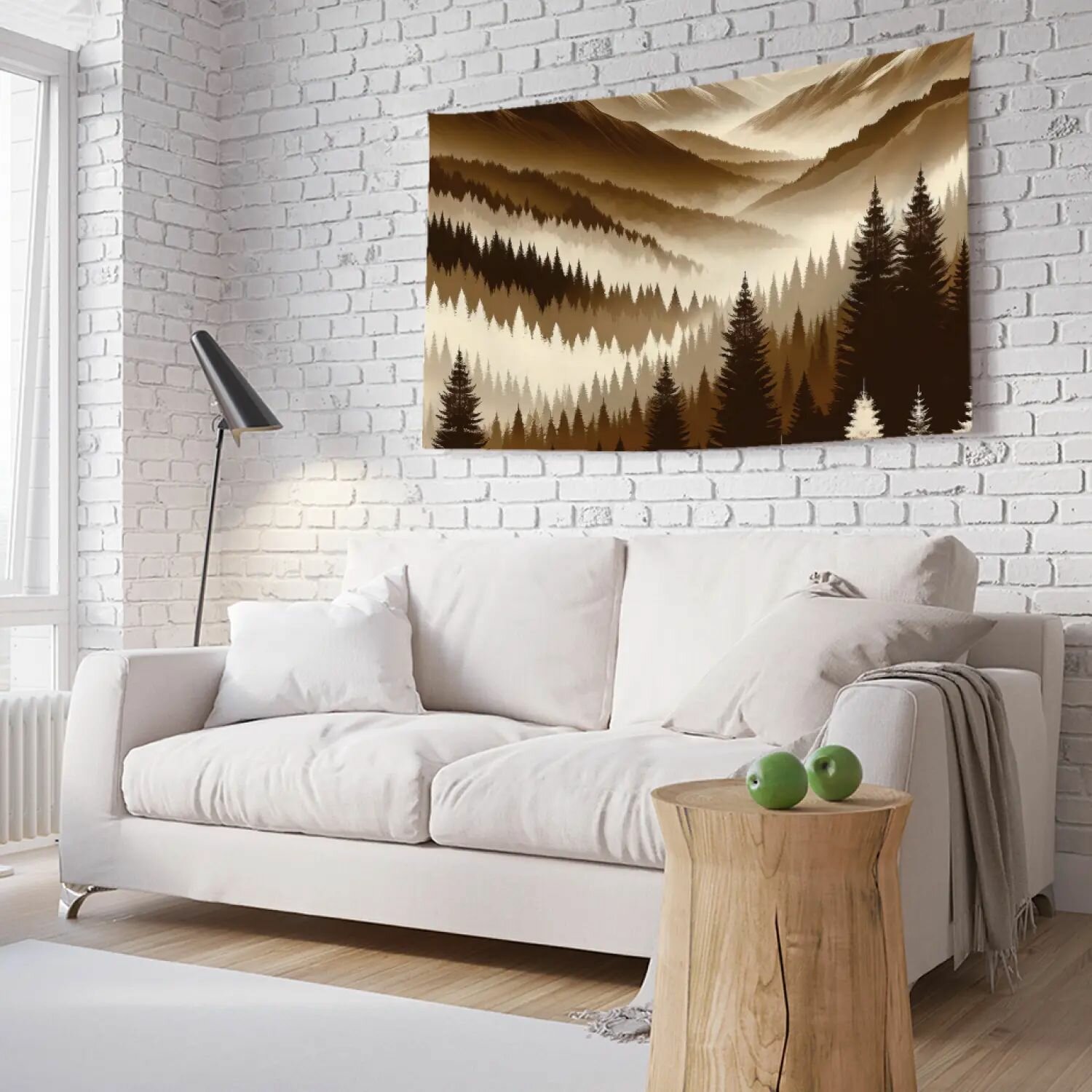 Горизонтальное фотопанно на стену JoyArty "Лесная сепия", из ткани, 100х150 см