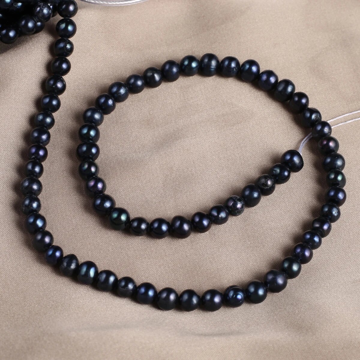 Черный жемчуг, бусины из пресноводного жемчуга 36 см