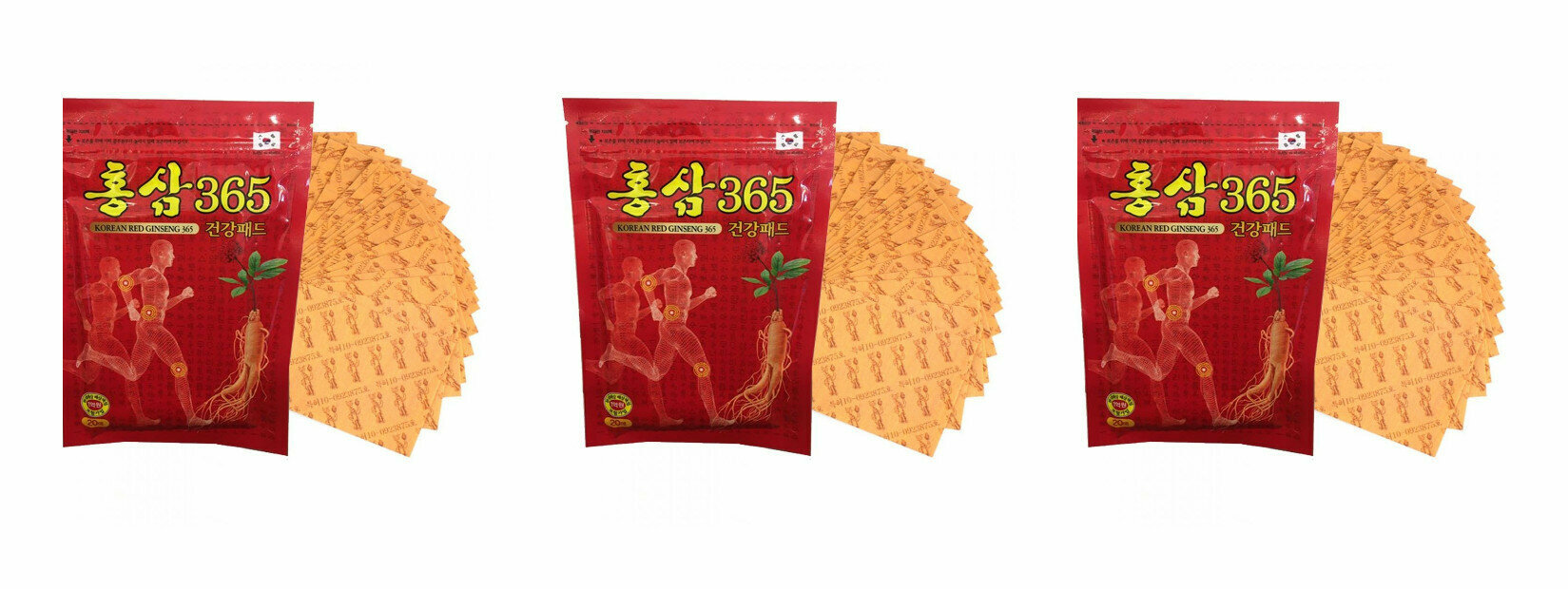 Пластырь с глюкозамином и красным женьшенем Korean Glu Red Ginseng Greenon, 20 шт, 3 уп.
