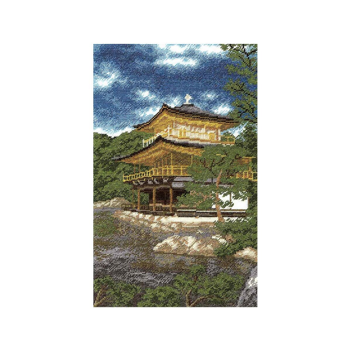 Набор для вышивки Hobby&Pro "Золотой павильон", 29x18 см, хлопок, Aida