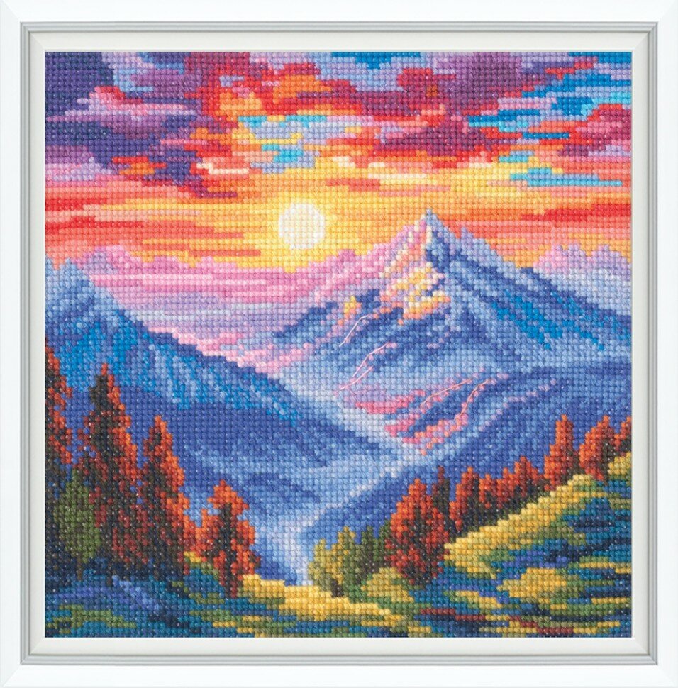 Набор для вышивания РТО #MX1027 Какого цвета солнце, Счетный крест, 15.5 х 15.5 см