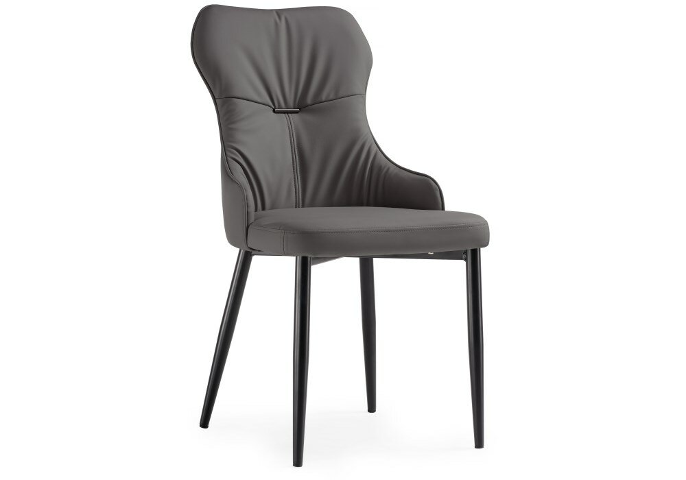 Стул на металлокаркасе Woodville Стул на металлокаркасе Neli gray / black - комплект из 4 шт