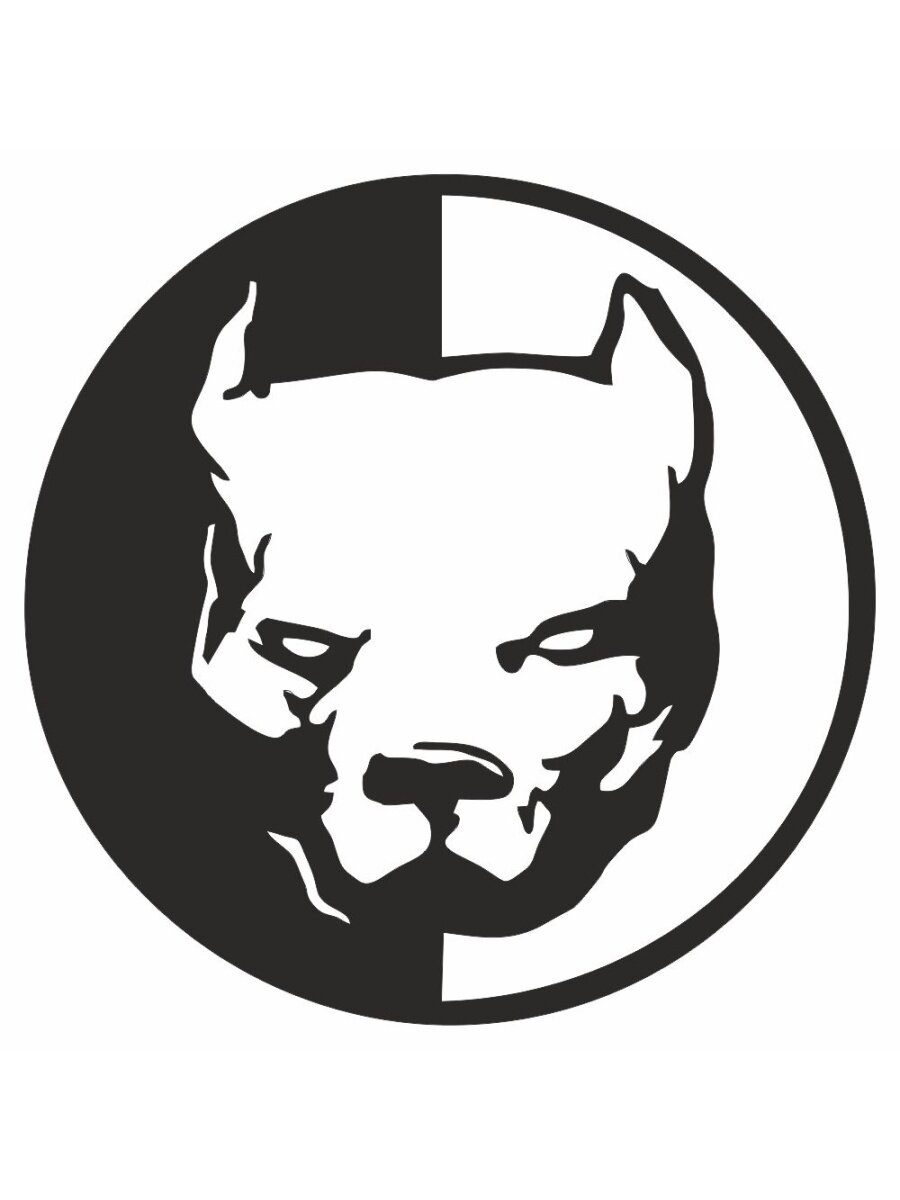 Наклейка "Питбуль", плоттер, черная, 100х100мм, Арт рэйсинг