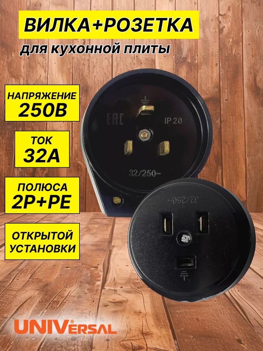 Разъем РШ-ВШ карболит 32А 250В