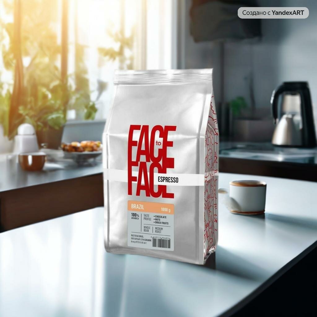 Кофе в зернах "Face to Face Brazil", 100 % Арабика, 1 килограмм