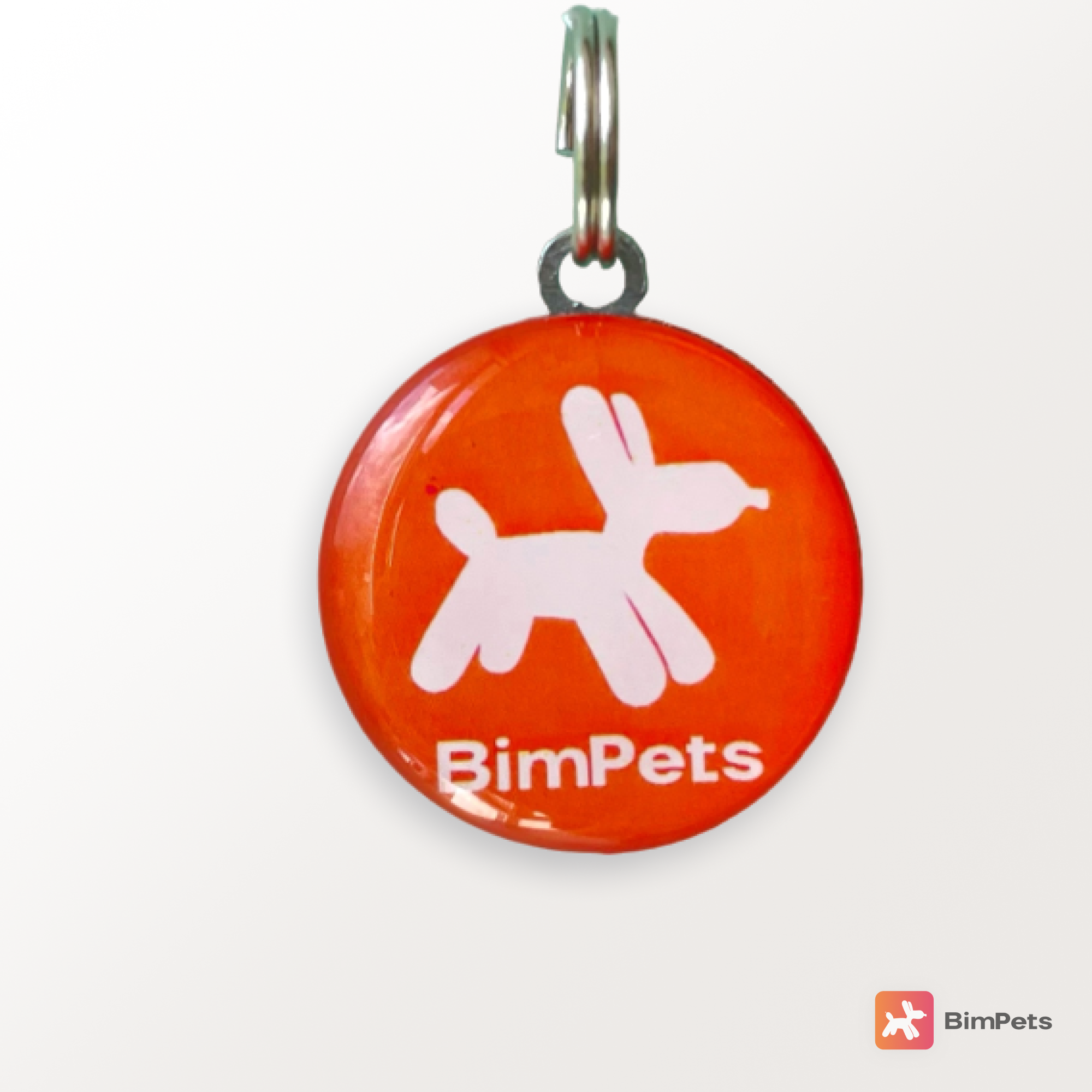 Адресник BimPets для домашних животных с QR меткой (оранжевый)