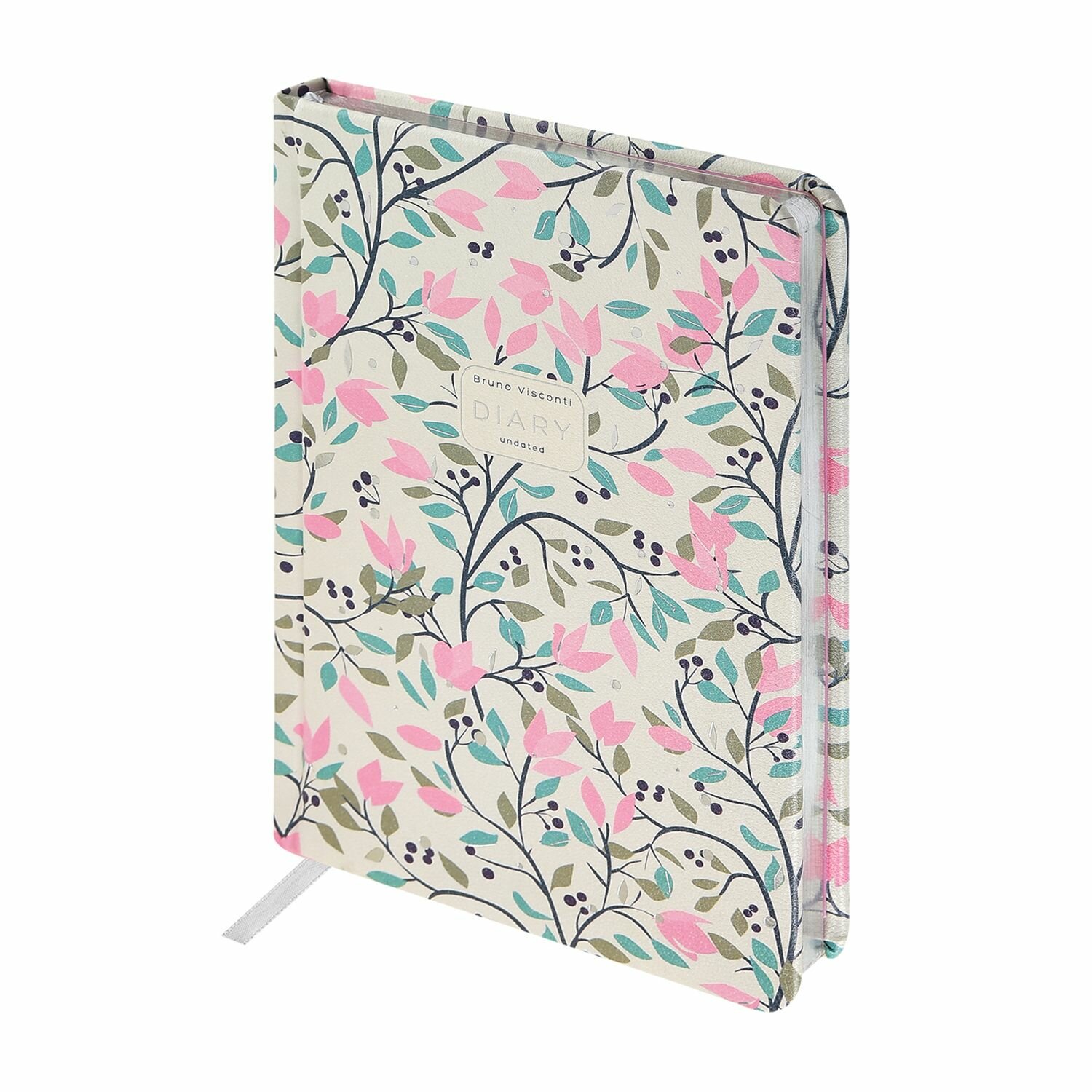 Ежедневник Bruno Visconti недатированный А5 "Цветочное счастье" женский / записная книжка в линейку 240 стр. твердая обложка арт.3-744/07