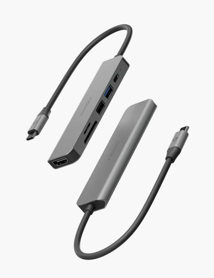 Адаптер EnergEA AluHub HD 3 (6 in 1) - темно серый (Gunmetal)