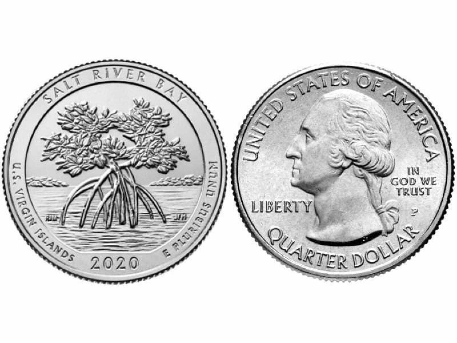 Монета квотер США 2020 г. (53-й) Солт Ривер Бэй (P)
