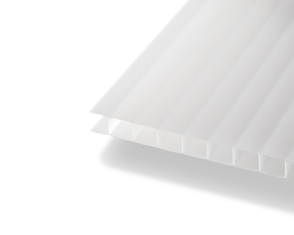 Сотовый поликарбонат 8 мм белый 25% Стандарт ГОСТ 2100*12000 мм