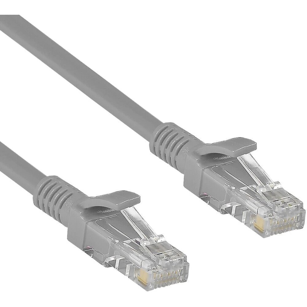 Патч-корд ExeGate UTP-RJ45-RJ45-5e-CU-0,3M-GY, 0.3м (EX282008RUS)