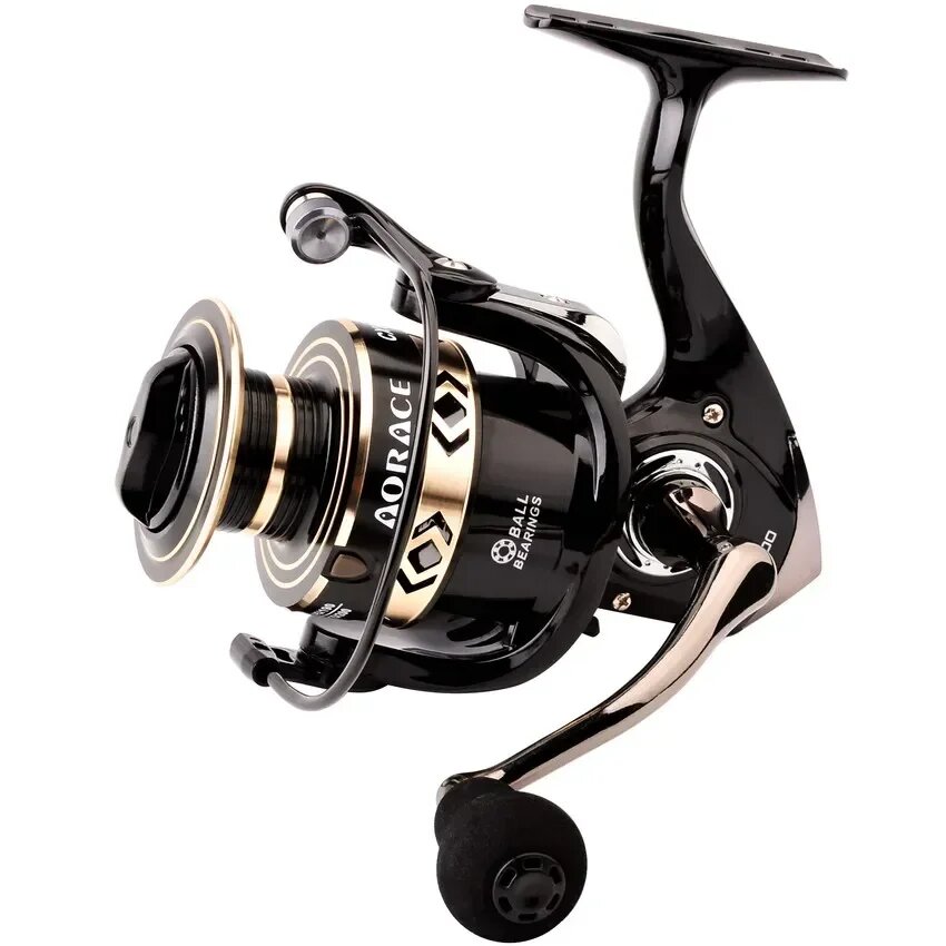 Безынерционная спиннинговая катушка Shimano 1000-6000 черная/золотая Серия 3000, Black Gold