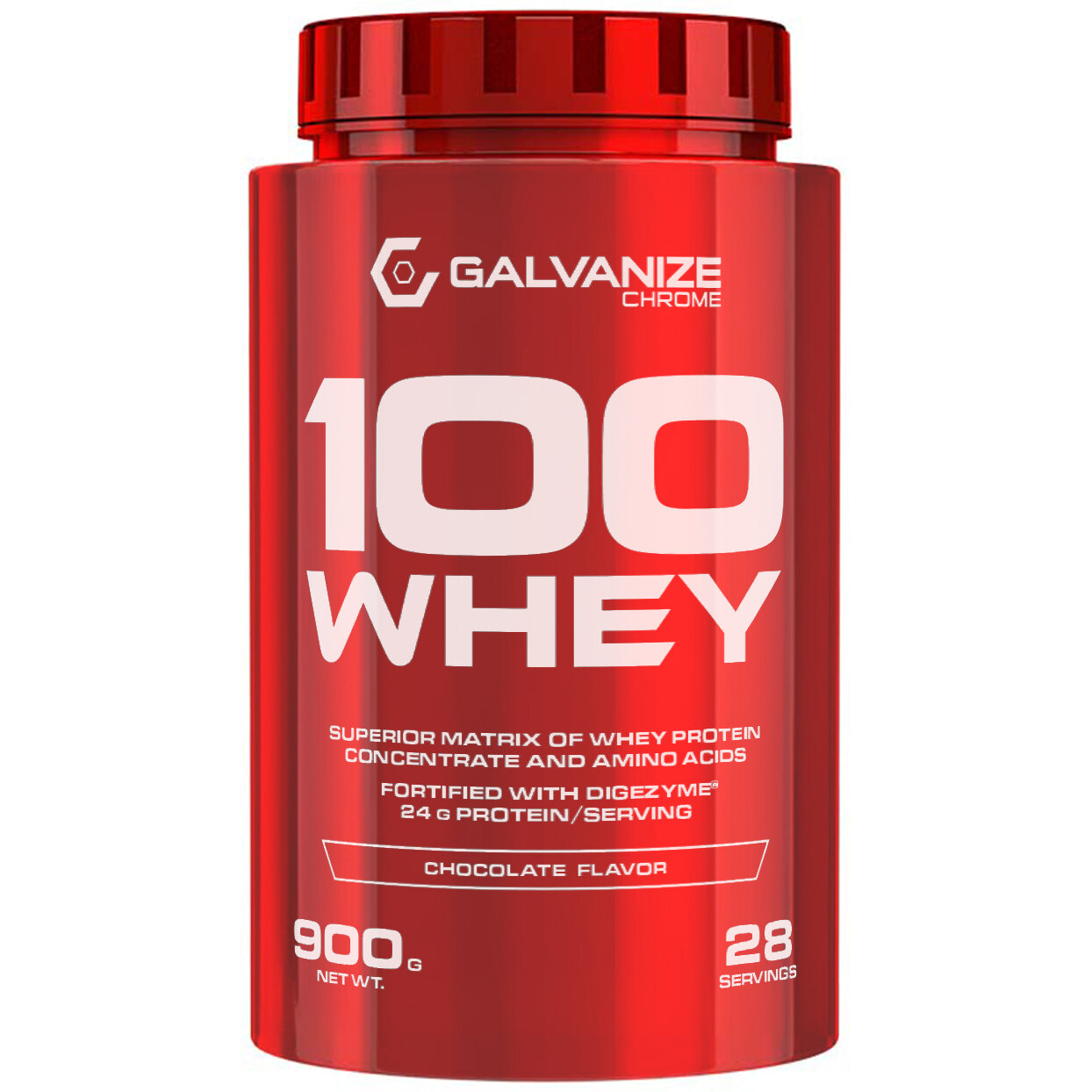 Быстрорастворимый концентрат сывороточного белка Galvanize Nutrition 100 Whey - 900 г, шоколад
