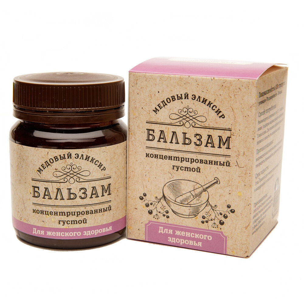 ДЛЯ ЖЕНСКОГО ЗДОРОВЬЯ медовый эликсир от бренда "ПЧЕЛА и человек" из уникальных алтайских трав и мёда, вес 140 грамм
