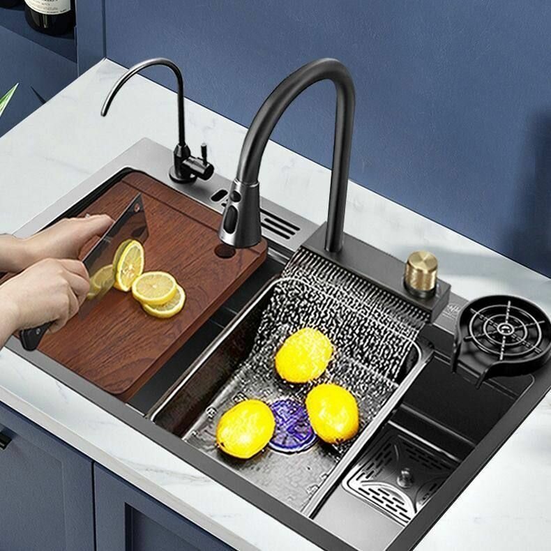 Многофункциональная раковина наномойка с дозатором мыла 60*45 см, Краны для чистой воды, Чашечная шайба