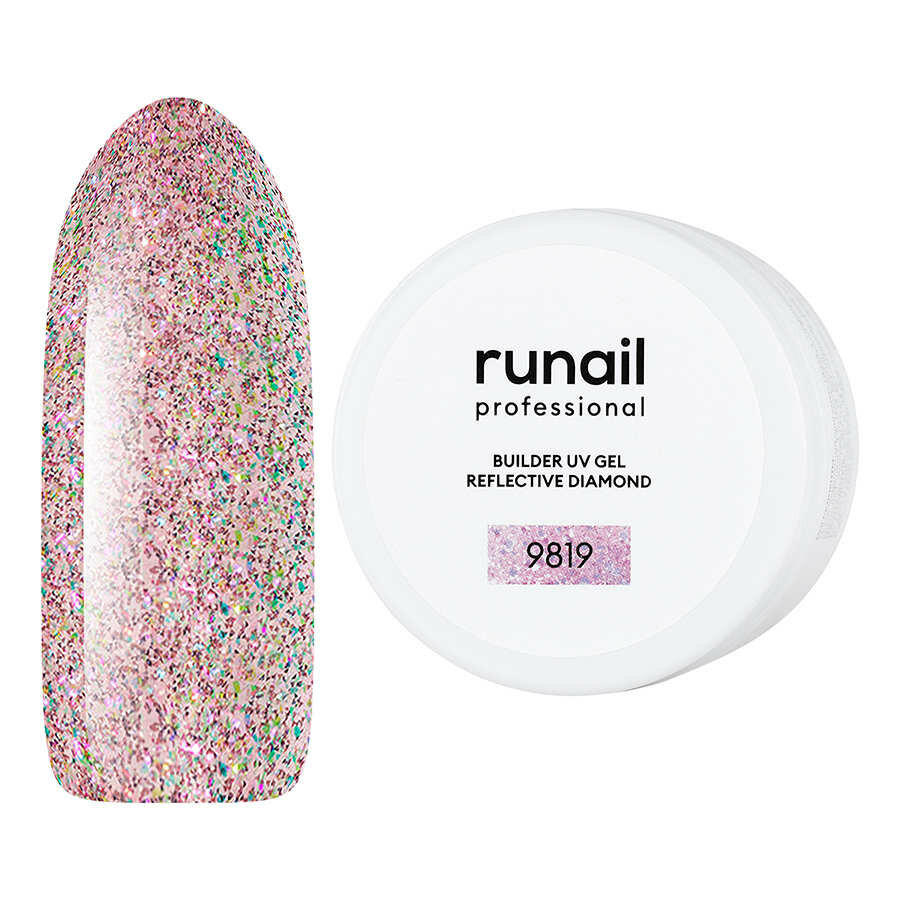 Светоотражающий гель ruNail REFLECTIVE DIAMOND №9819, 15 г