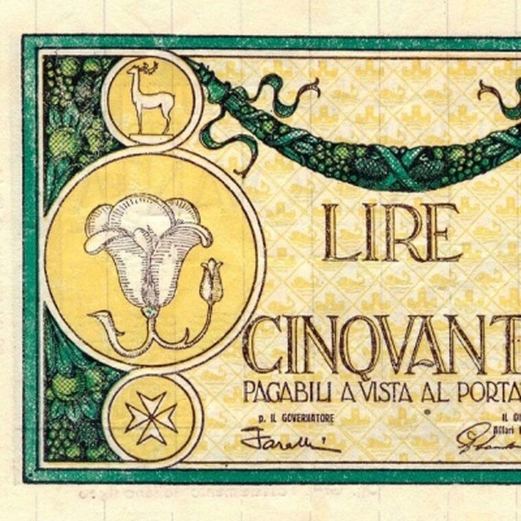 50 лир 1944 Итальянская Республика, сувенирная копия, банкноты и купюры редкие коллекционные