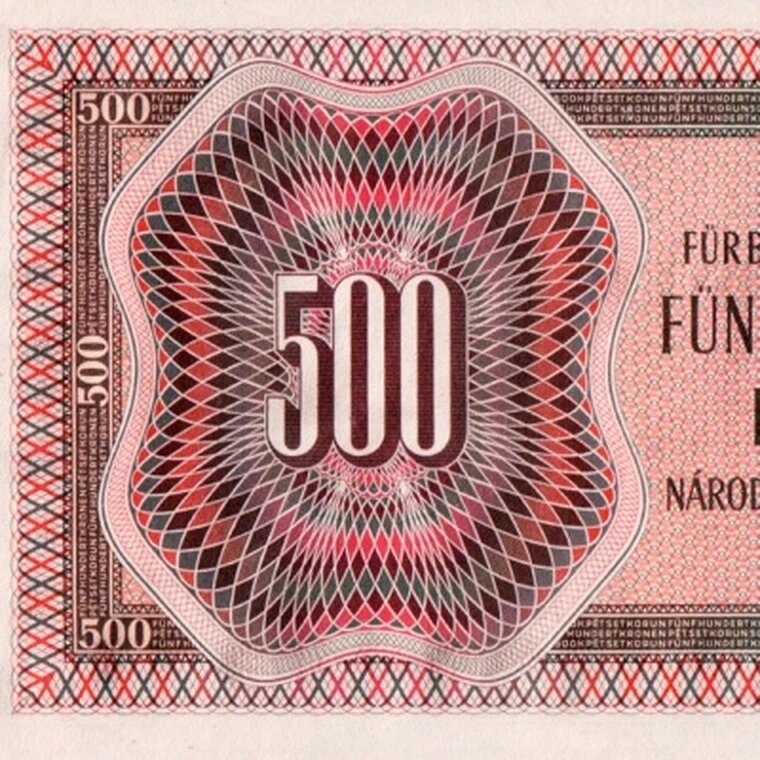 500 крон 1942 протекторат Богемии и Моравии, сувенирная копия, банкноты и купюры редкие коллекционные