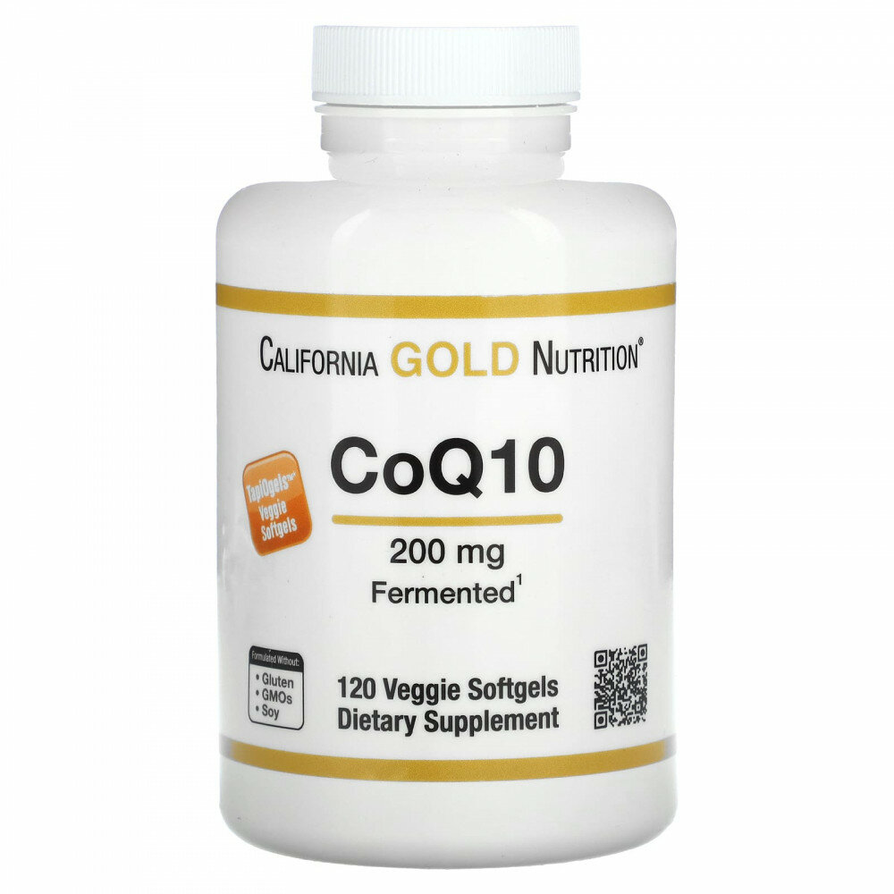 California Gold Nutrition, коэнзим Q10, 200 мг, 120 растительных капсул