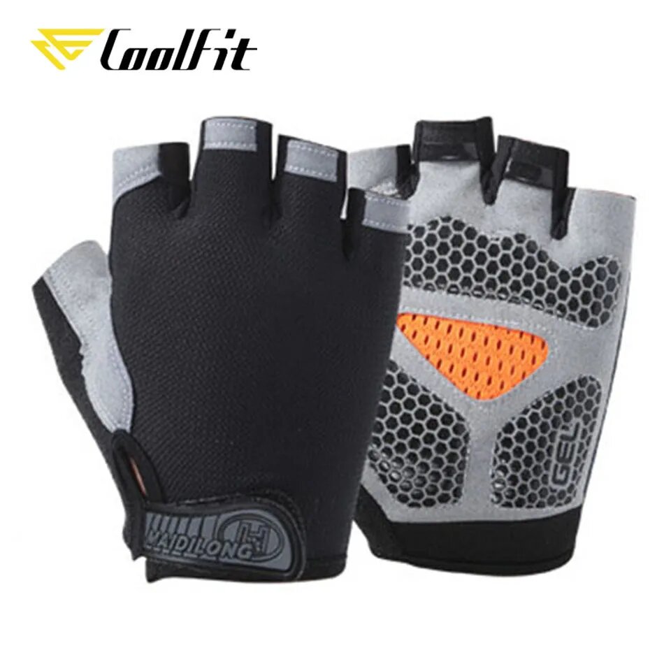 CoolFit велоперчатки спортивные, размер L, черные