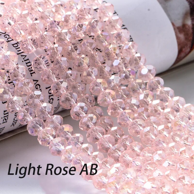 Бусины хрустальные Light Rose AB 6 мм, 90 шт