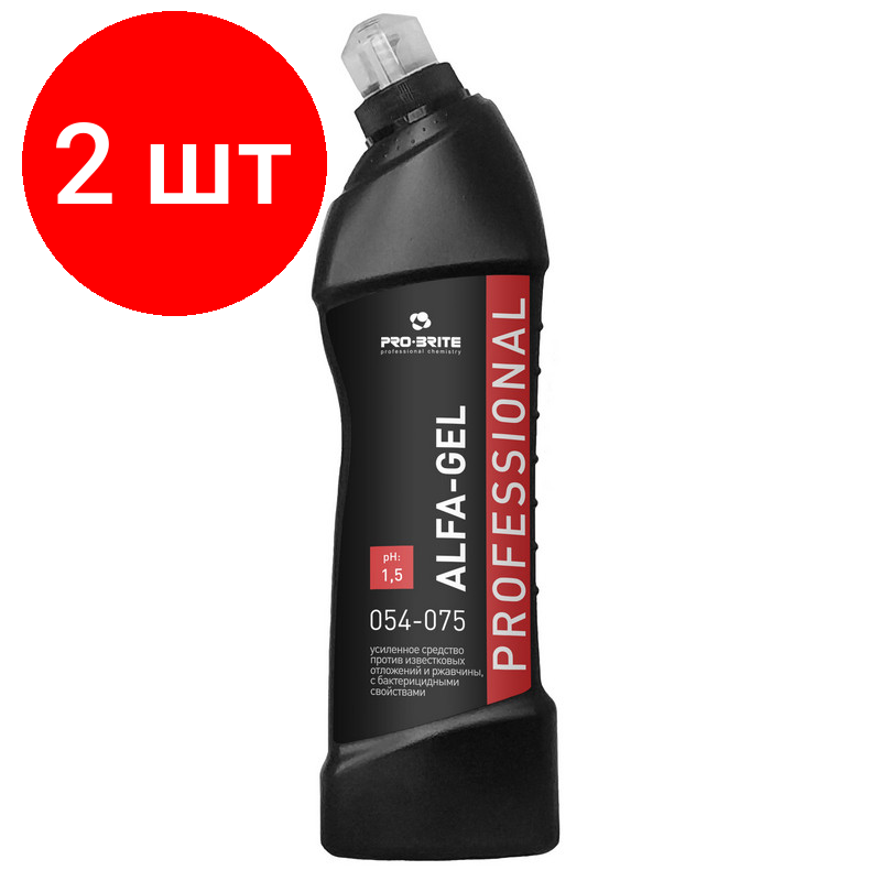Комплект 2 штук, Профхим сантех кисл д/удален налета-ржавч Pro-Brite/ALFA GEL(054-075),0.75л