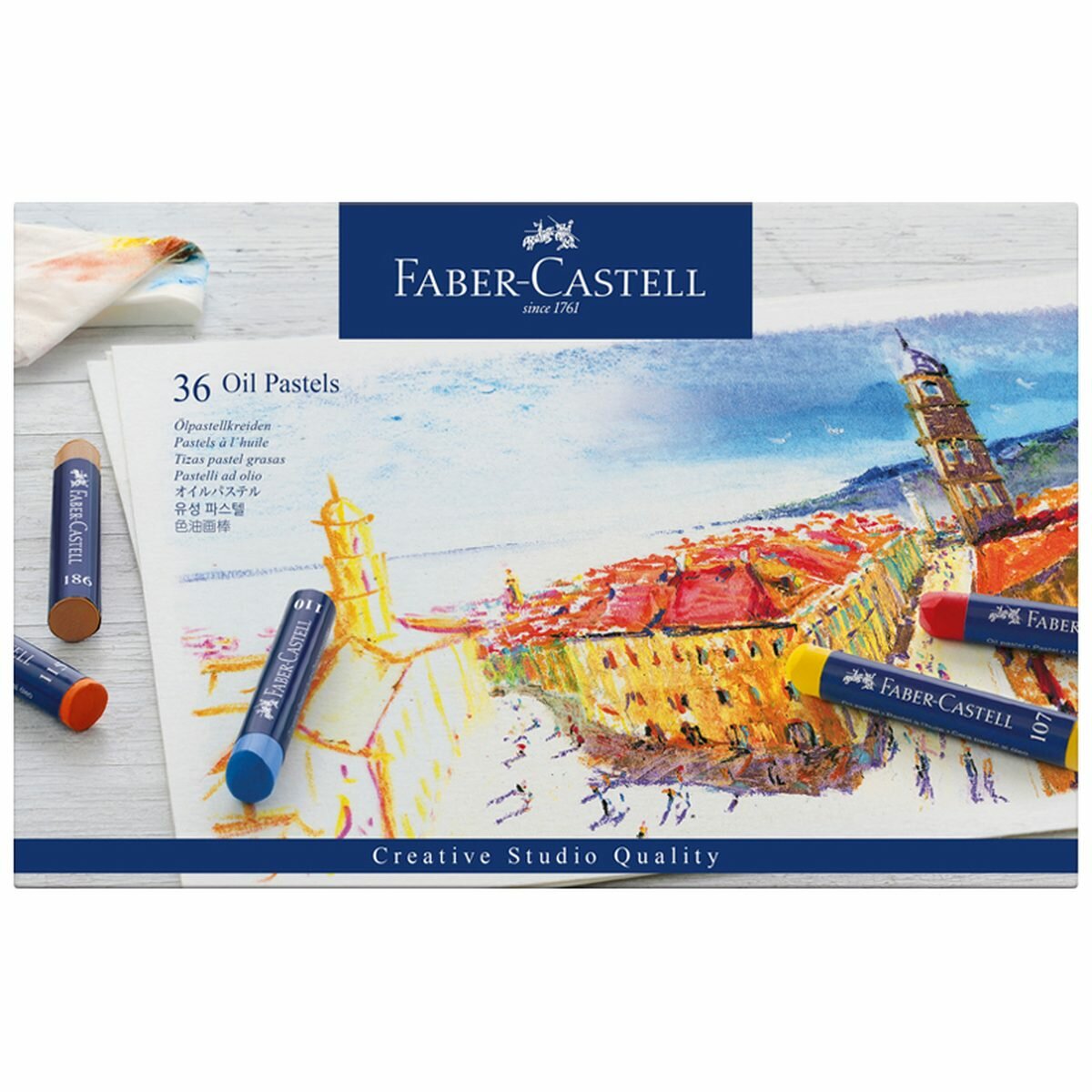 Пастель масляная 36 цветов Faber-Castell Studio Quality, круглая (127036)