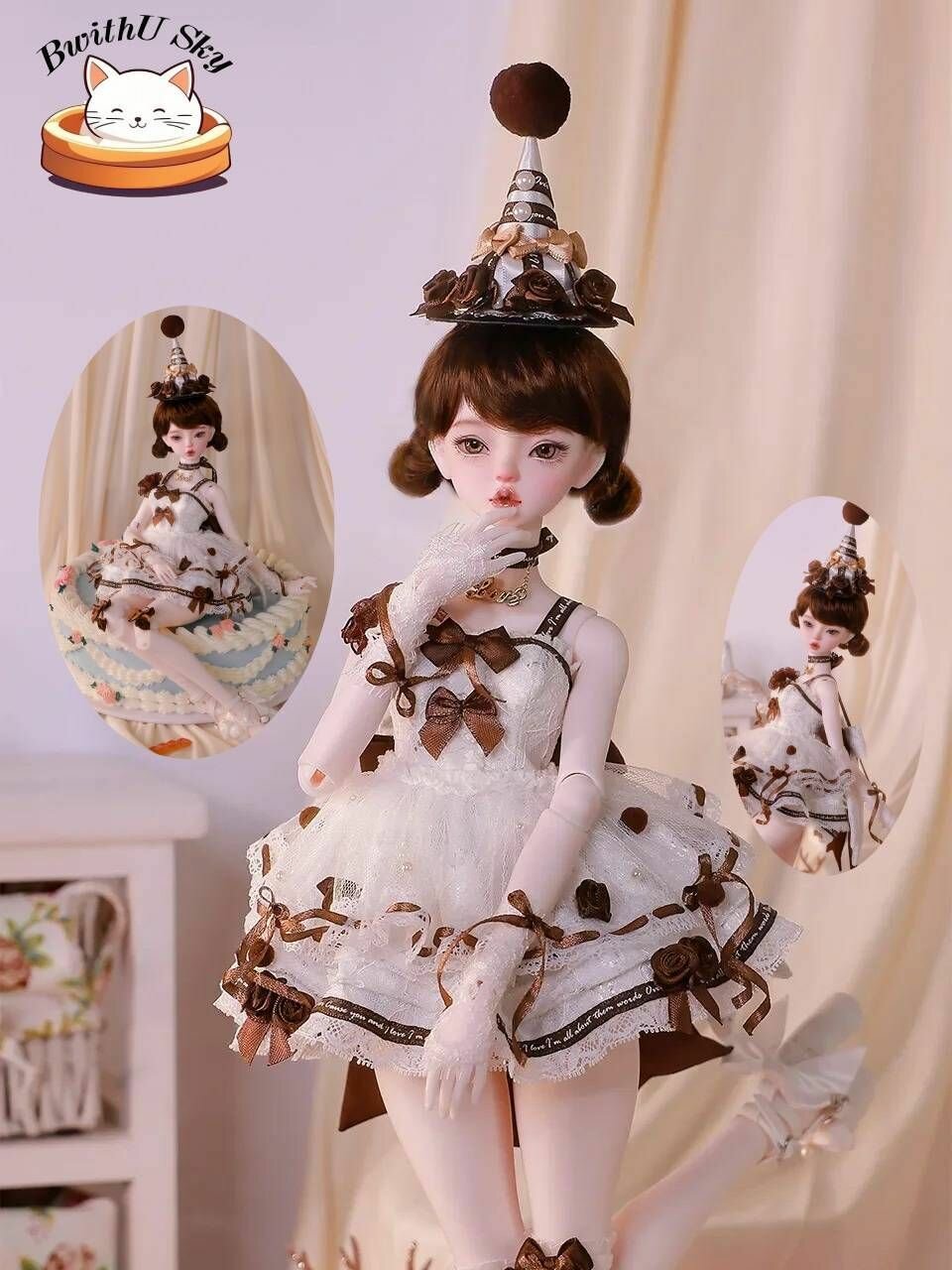 BwithU Lena Bjd 1 / 4 Bariy Тело, большая грудь в стиле Lolita Сферическая кукла