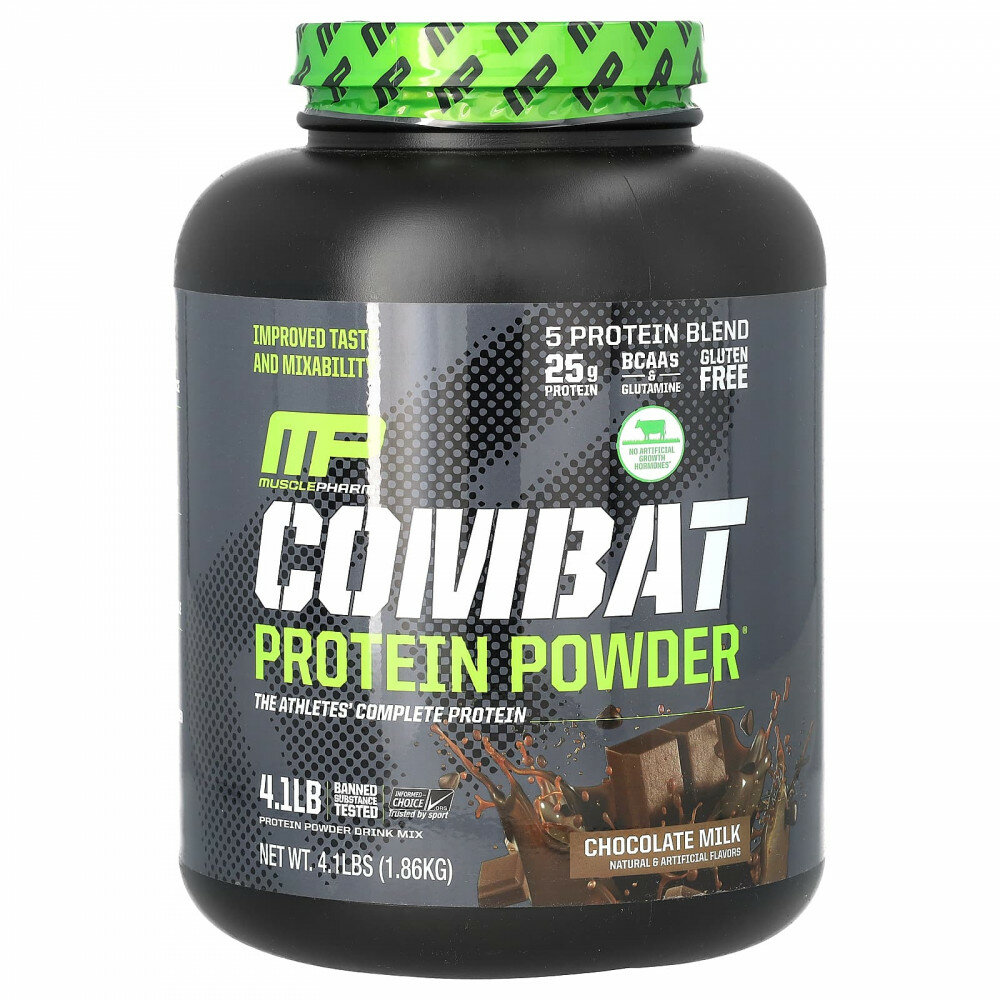 MusclePharm, Combat®, протеиновый порошок, со вкусом шоколадного молока, 1,9 кг (4,2 фунта)