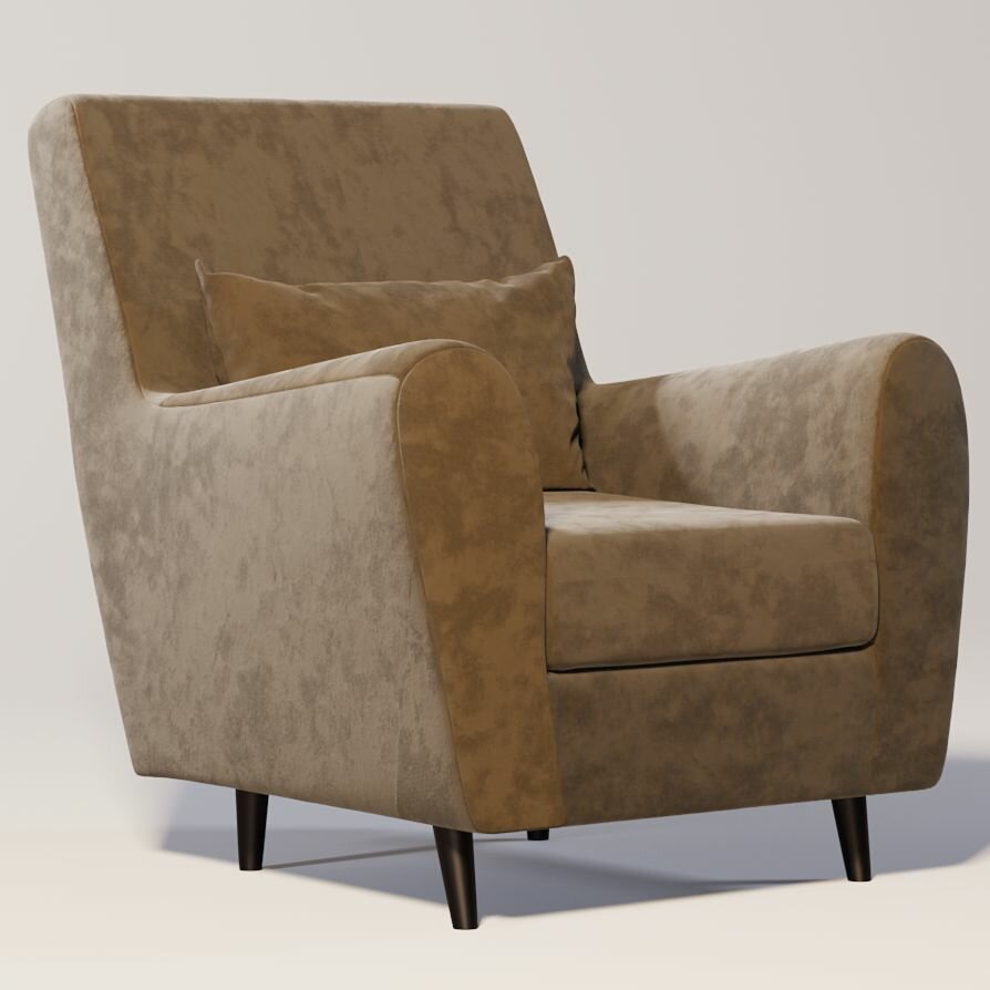 Кресло Легаси фабрика W&B, для отдыха, Плюш 05, Цвет кресла: светло-коричневый