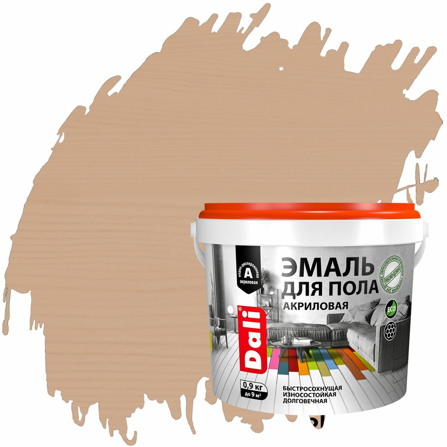 Эмаль для пола акриловая Dali (0,9кг) бежевый