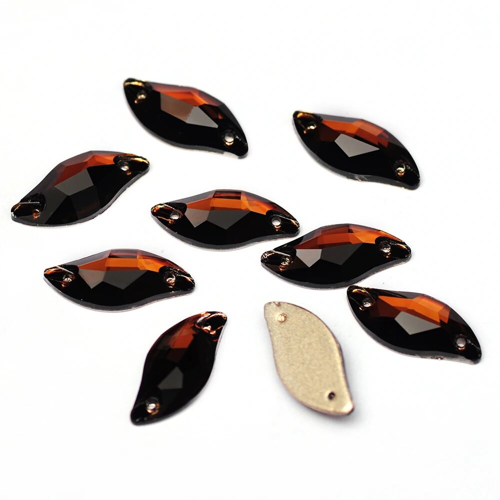 CTPA3bI Стразы хрустальные дымчатый топаз форма листа 100000000 штук 9x20mm-16pcs