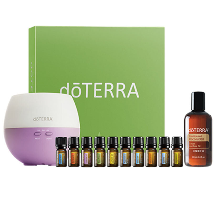 Doterra Набор для ароматерапии 10 + масло кокосовое 115мл + диффузор doTerra