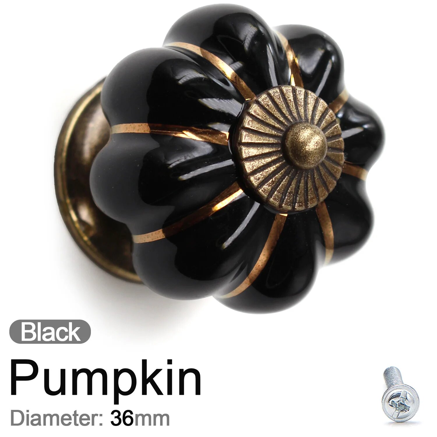 Керамические ручки imango с животными Pumpkin Black