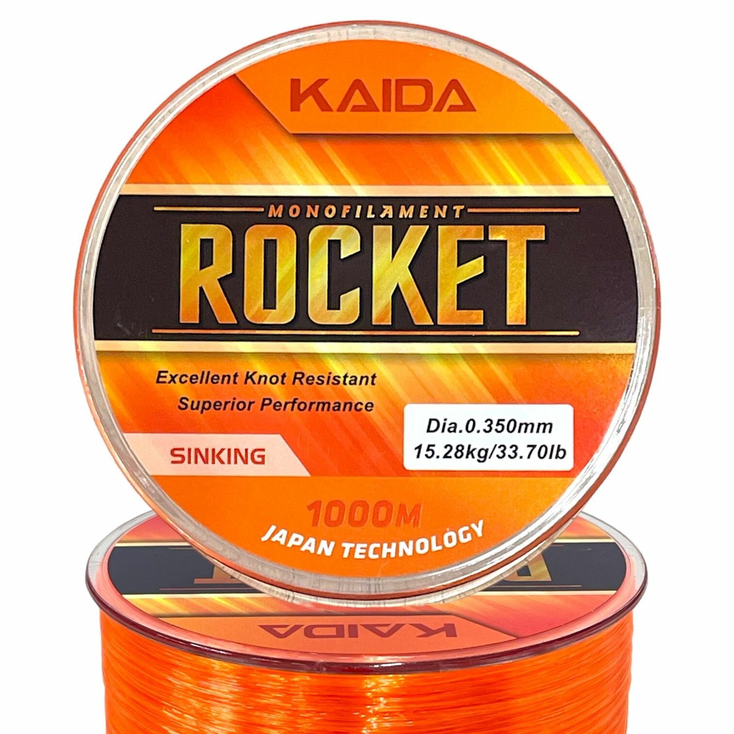 Леска Kaida Rocket 0.350мм 15.28 кг 1000м тонущая монофильная карповая для фидера, донки на карпа, сазана леща