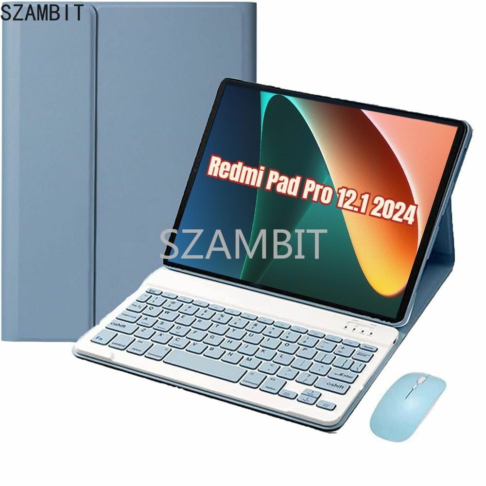 Магнитный чехол-клавиатура для POCO PAD 12.1/Redmi Pad Pro 12.1 2024 дюймов, совместимый с Bluetooth и мышью Ж ж
