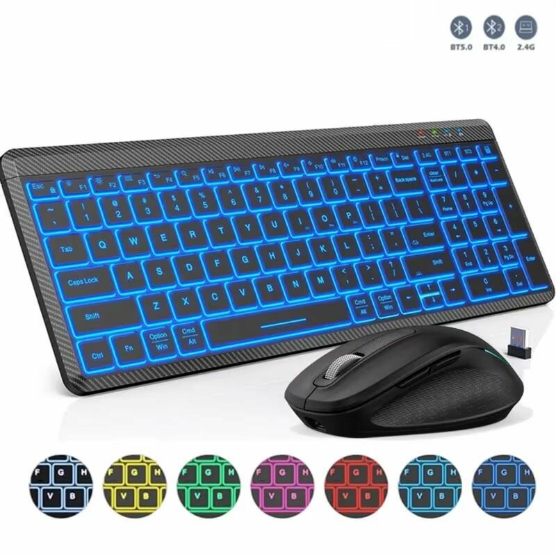 JOMAA Комплект игровая мышь + клавиатура беспроводная KS108, Русская раскладка, черный
