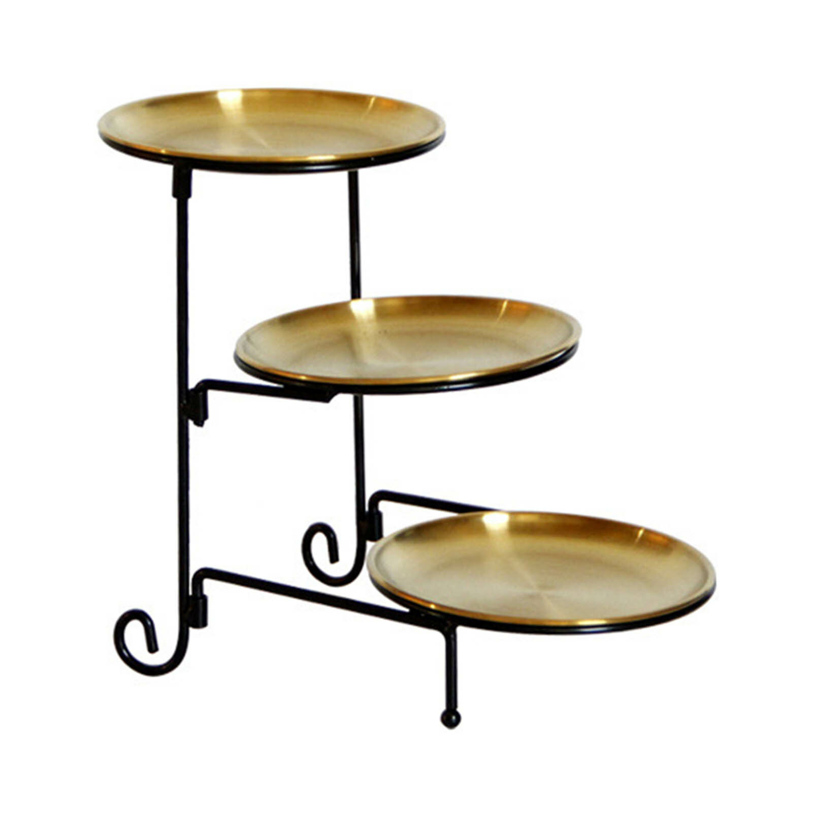 Корзина с фруктами из трех слоев из нержавеющей стали современная мультислойная корзина для хранения фруктов Золотая