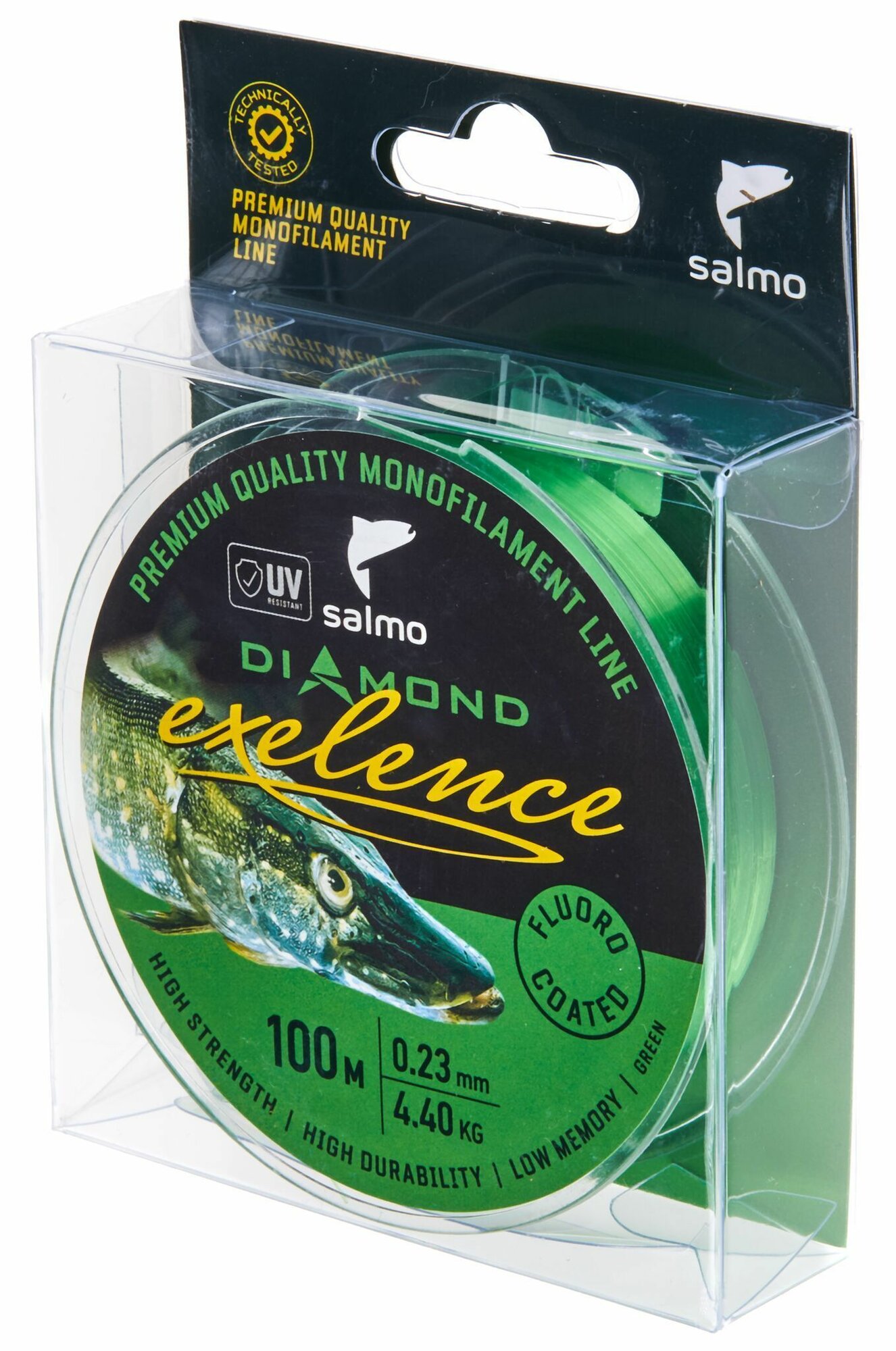 Леска монофильная Salmo Diamond EXELENCE FLUORO COATED Green 100м 0.23мм