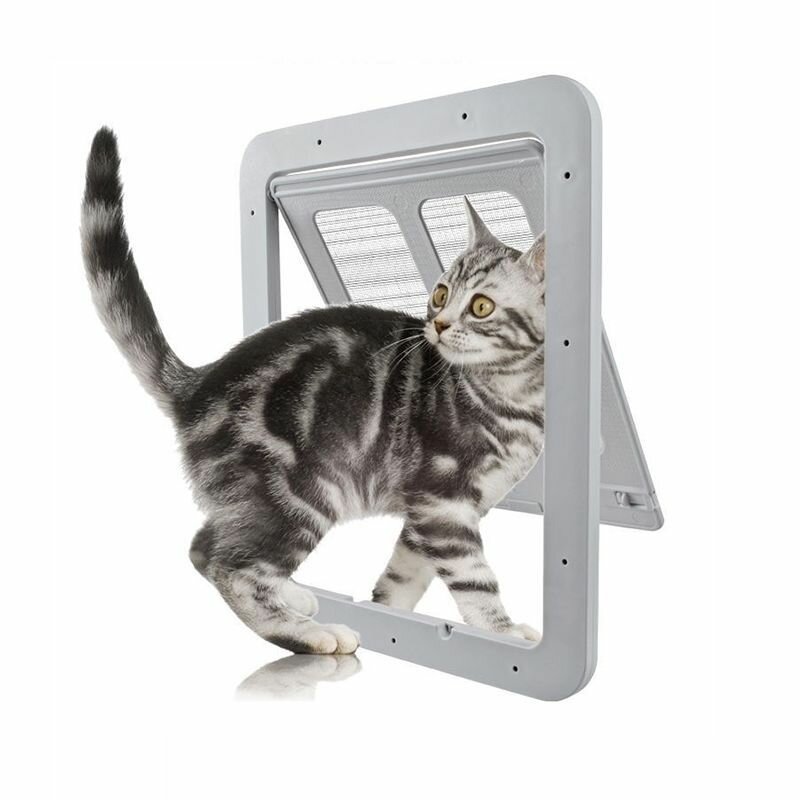 Дверь для собак и кошек 24*29 см, белое / Дверца для домашних животных, пластиковая