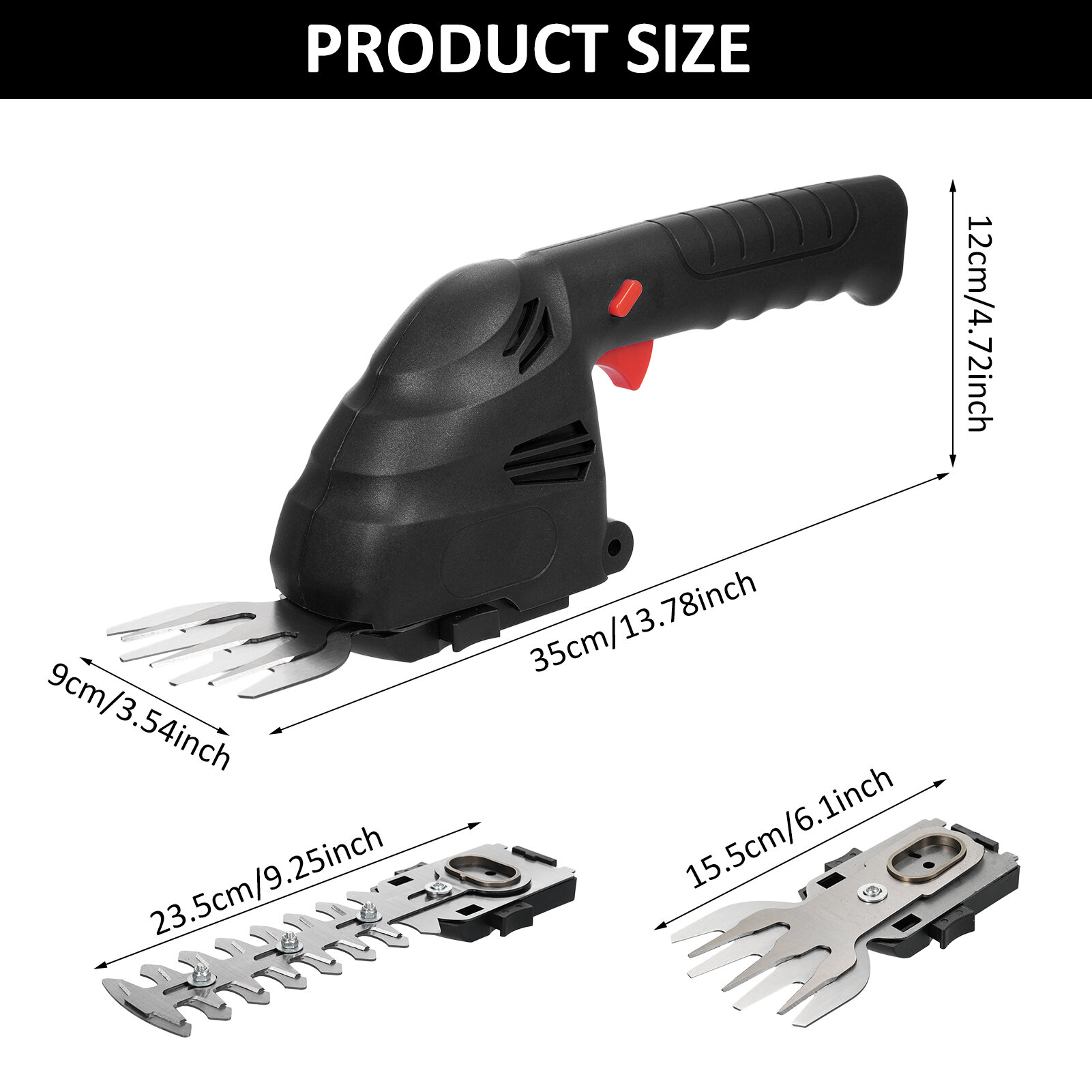 Аккумуляторный кусторез (высоторез) 2 в 1, 2.0Ач, Type-C, с штангой и колесом