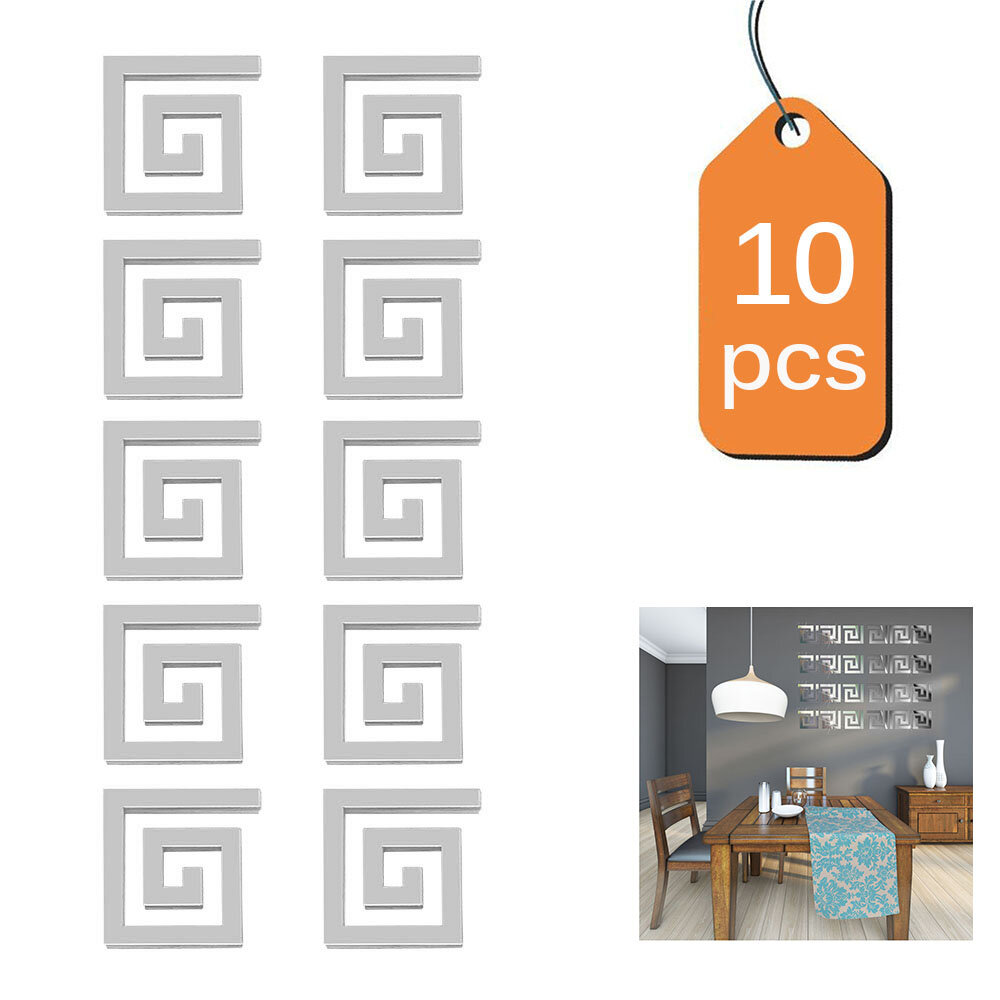 10 шт. 4,5 см зеркальные наклейки на стену, границы талии, наклейки на стены, легкие, устойчивые к высоким температурам, наклейки на линию талии, акриловое зеркальное украшение