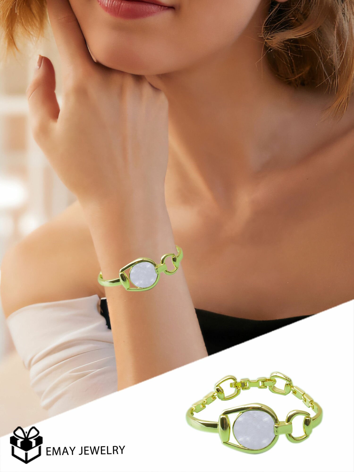 Браслет, искусственный камень